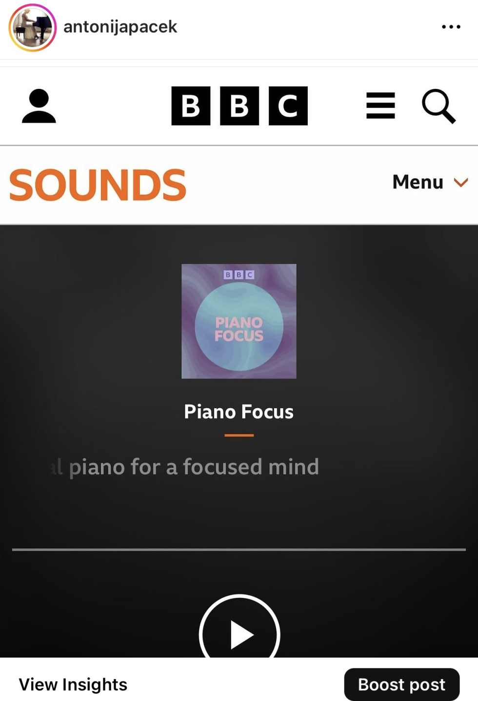 BBC Sounds Piano Focus broadcasted “Reminiscent” | Antonija Pacek